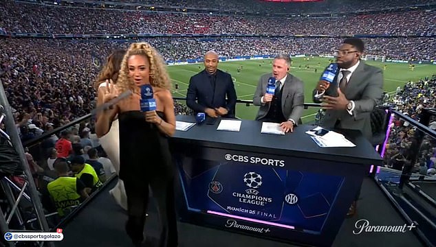 Kate Scott subbed off during CBS Sports' Champions League final show