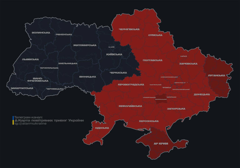 Russia launched drones at Ukraine, areas under threat of attack