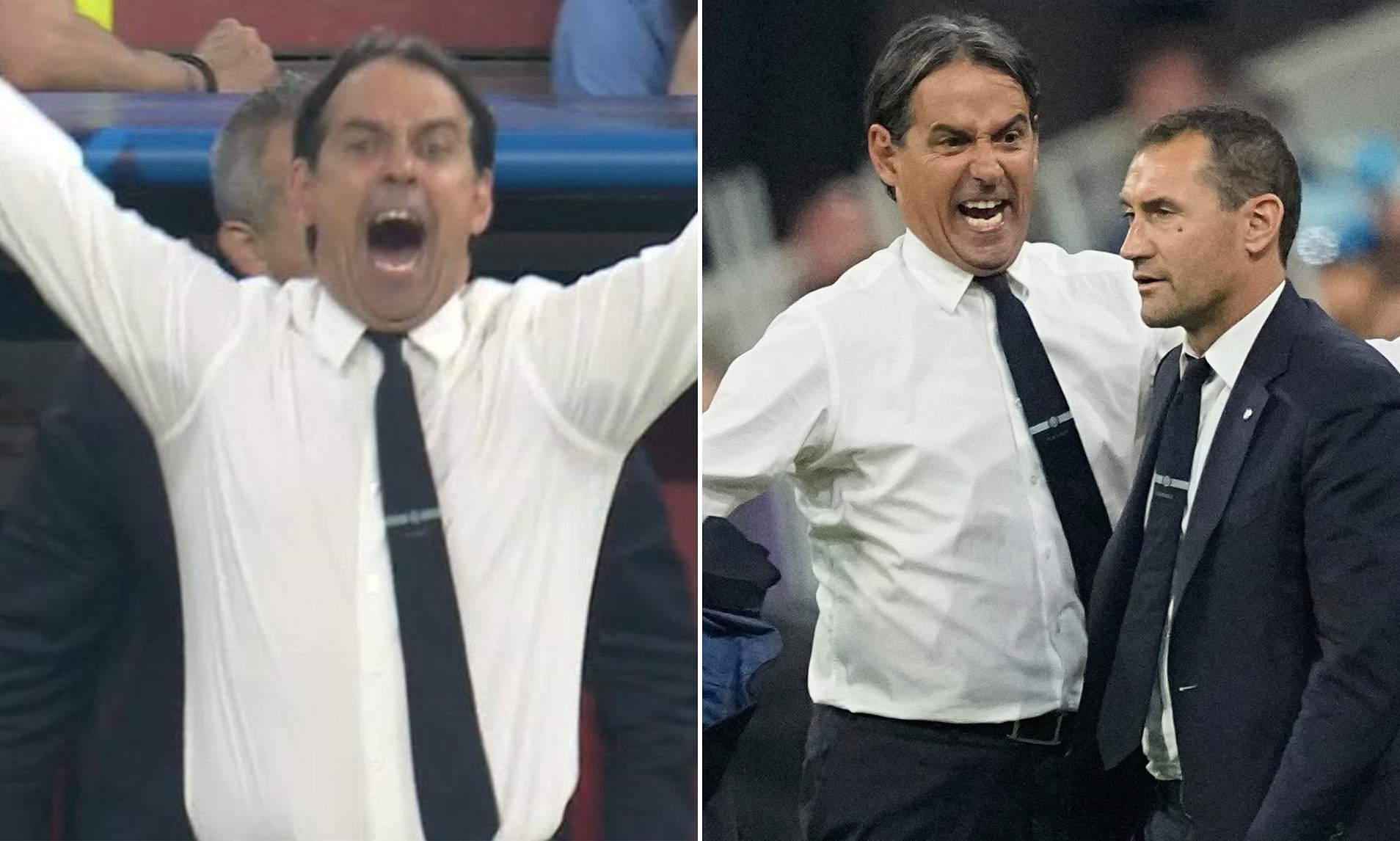 Incredible moment Inter Milan boss Simone Inzaghi LOSES IT on the ...