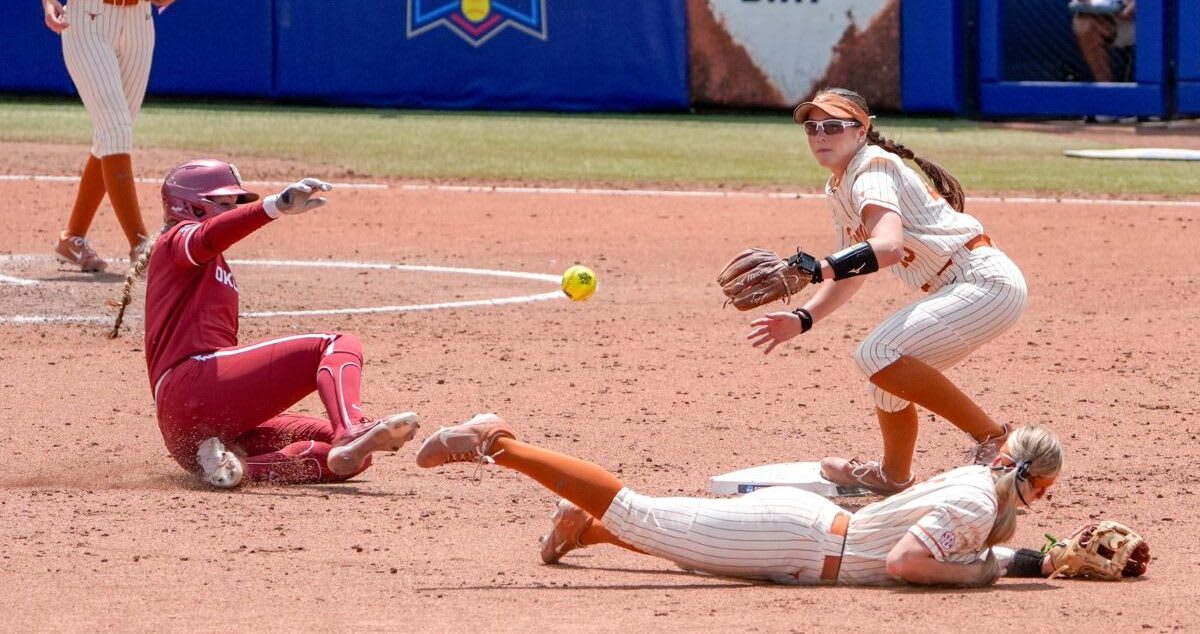 OU softball can’t pull magic act again, downed by Texas in WCWS