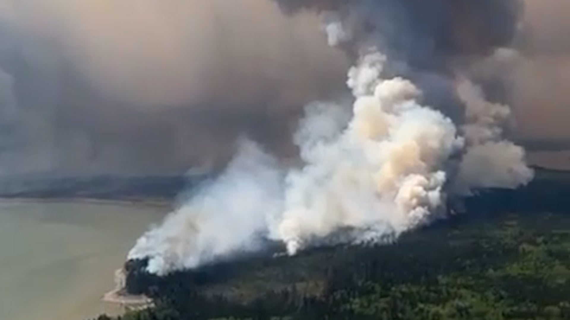 Aerial Footage Shows Wildfires Out Of Control In Canada
