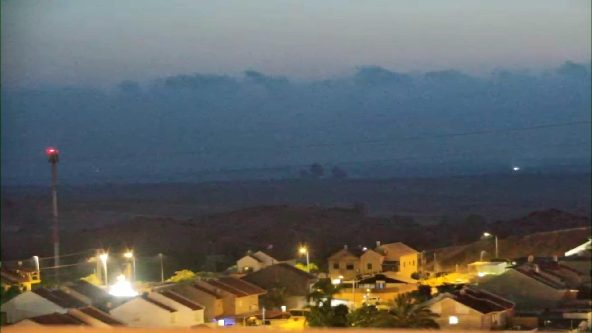 Big blast lights up evening sky over Gaza Strip, as seen from southern ...