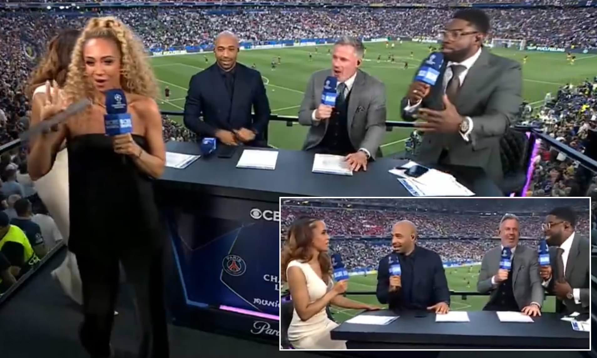 Kate Abdo subbed off during CBS Sports' Champions League final show