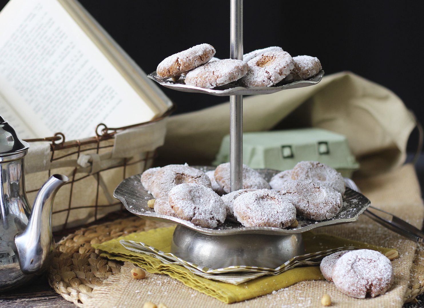 Ghriba almond and coconut cookies, a classic of moroccan pastry making
