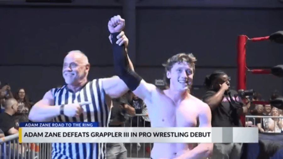 Adam Zane wins wrestling debut with help from surprise ally