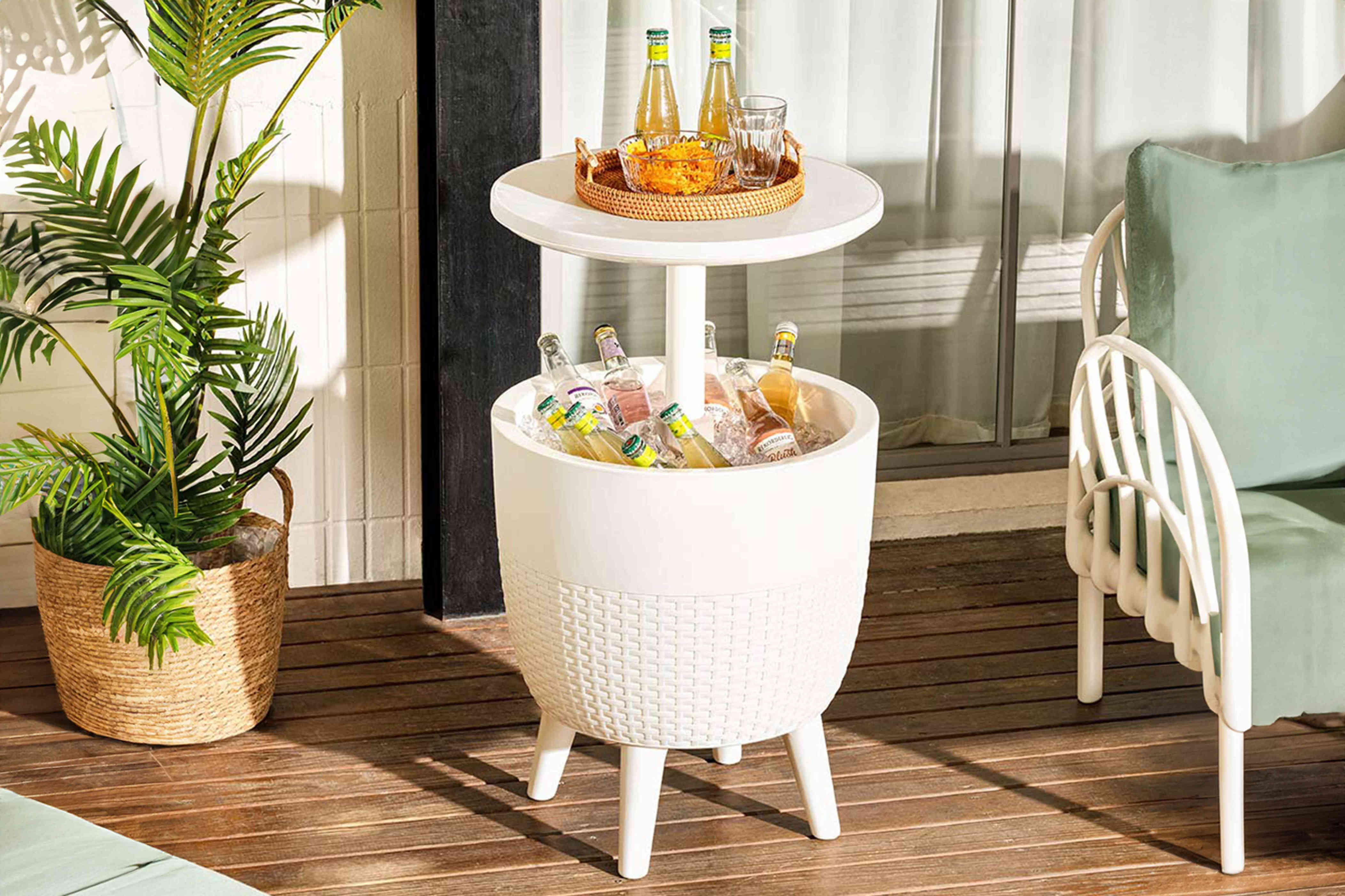 This Space-Saving Patio Table With a Hidden Cooler Is the Ultimate ...