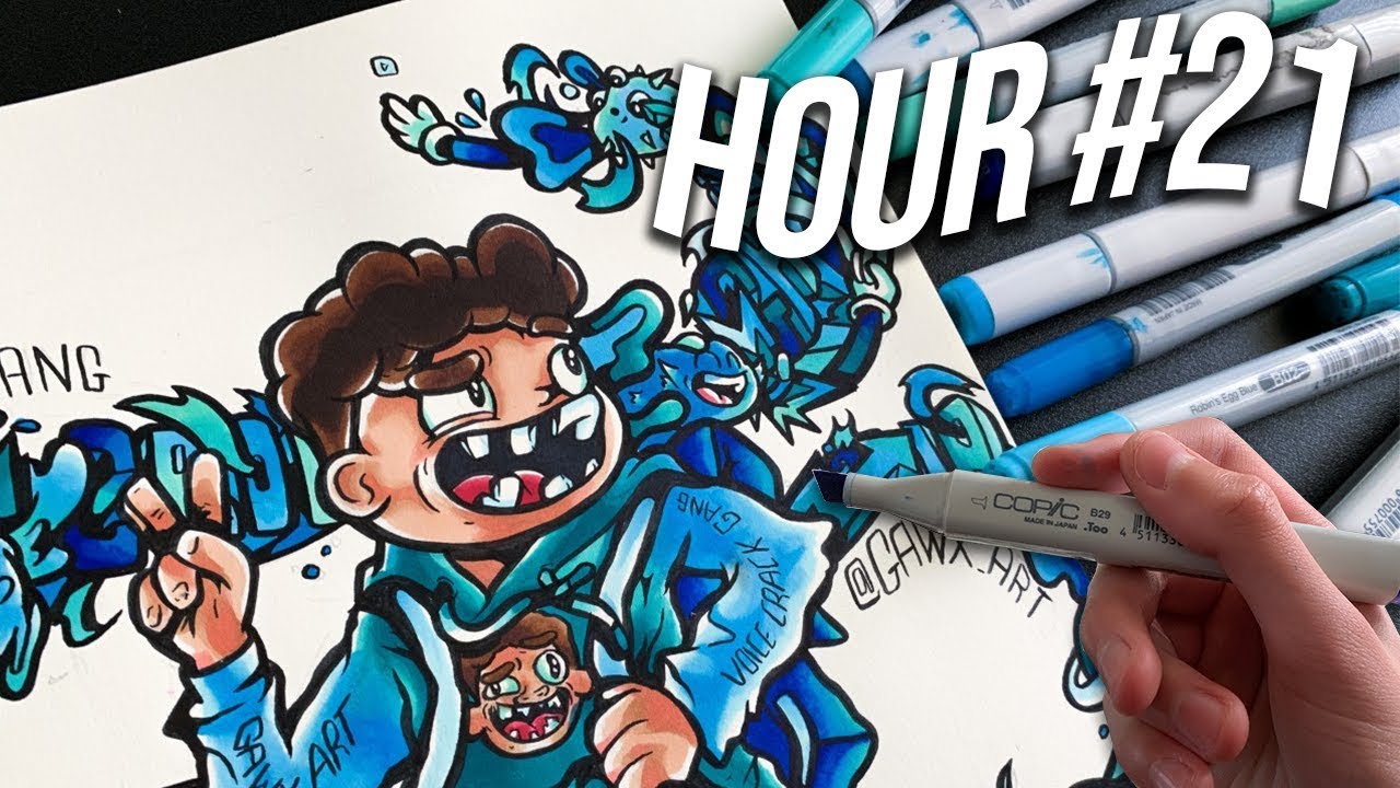 Ik Teken GAWX-Stijl voor 24 Uur! 🎨🕒 (Extreme Doodle Challenge ...