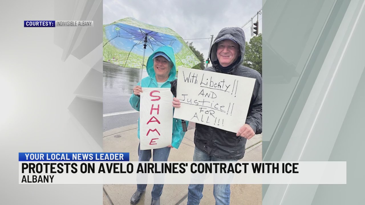 Protests in Albany on Avelo Airlines' contract with ICE
