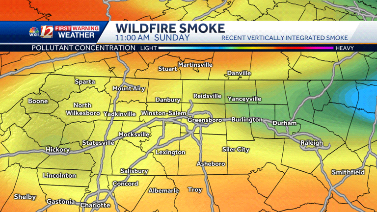 Code Yellow: Canadian wildfires creating hazy sky and impacting North Carolina air quality