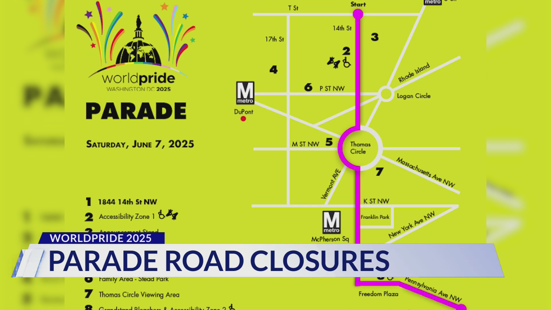 Road closures for Worldpride Parade, Block Party in DC