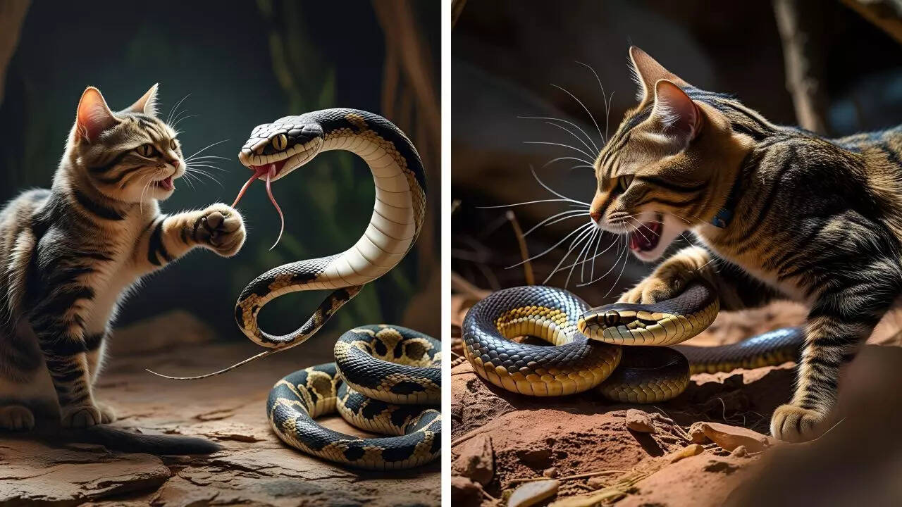 Cat vs. snake: Who will win the fight