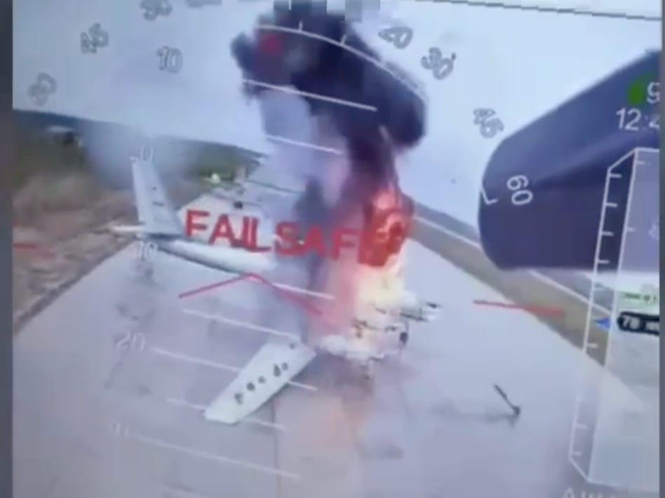 Wild videos capture fiery scenes from a massive Ukrainian drone attack ...