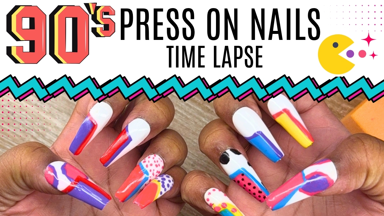 90s Aesthetic Press-On Nail Art Time Lapse
