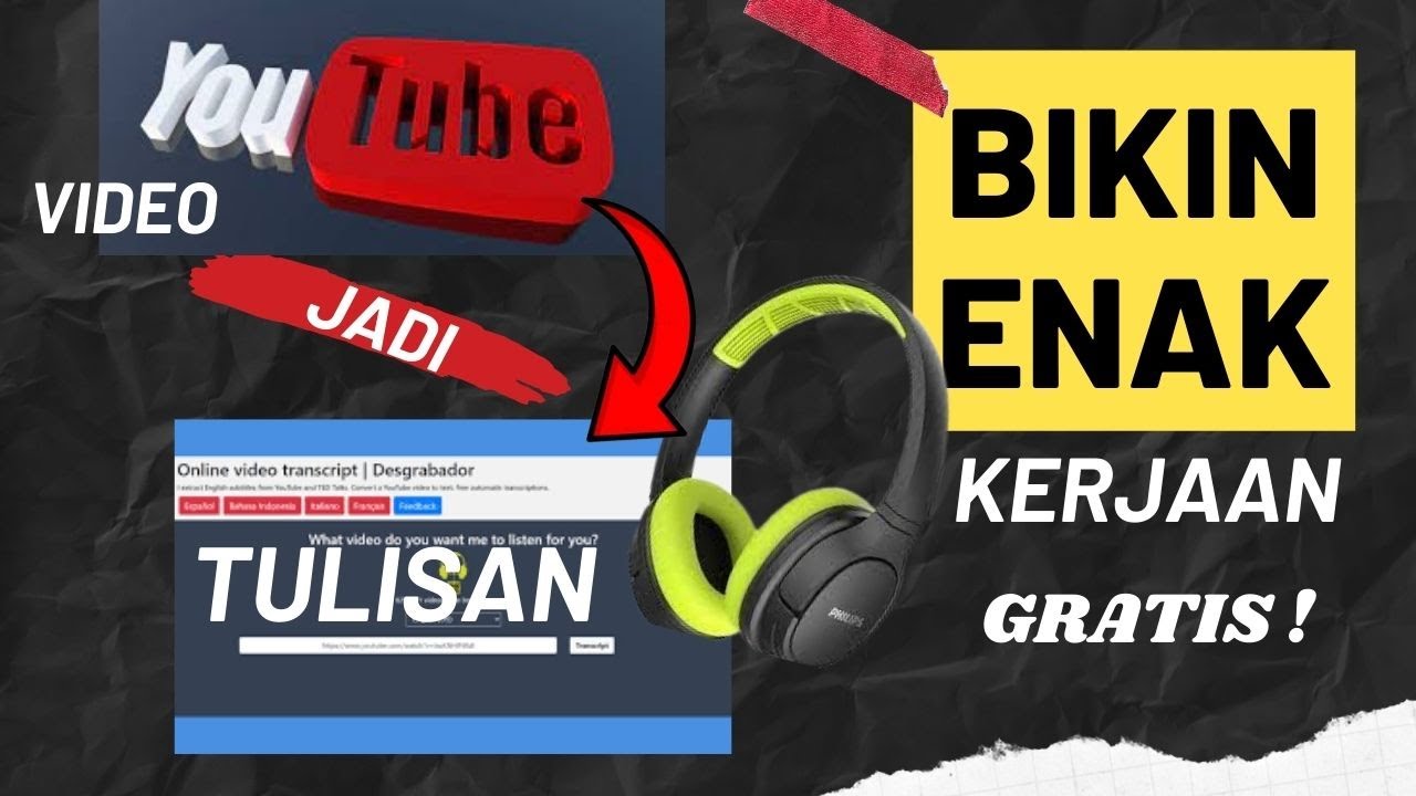 Cara Ubah YouTube Voice ke Teks Tulisan Sangat Mudah II Produksi Audio Editing