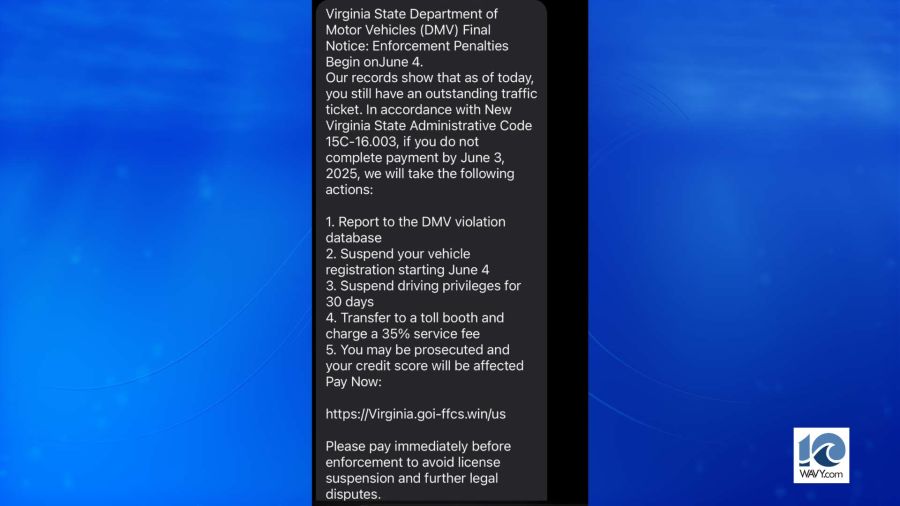 Gloucester County warns residents of fake Virginia DMV scam