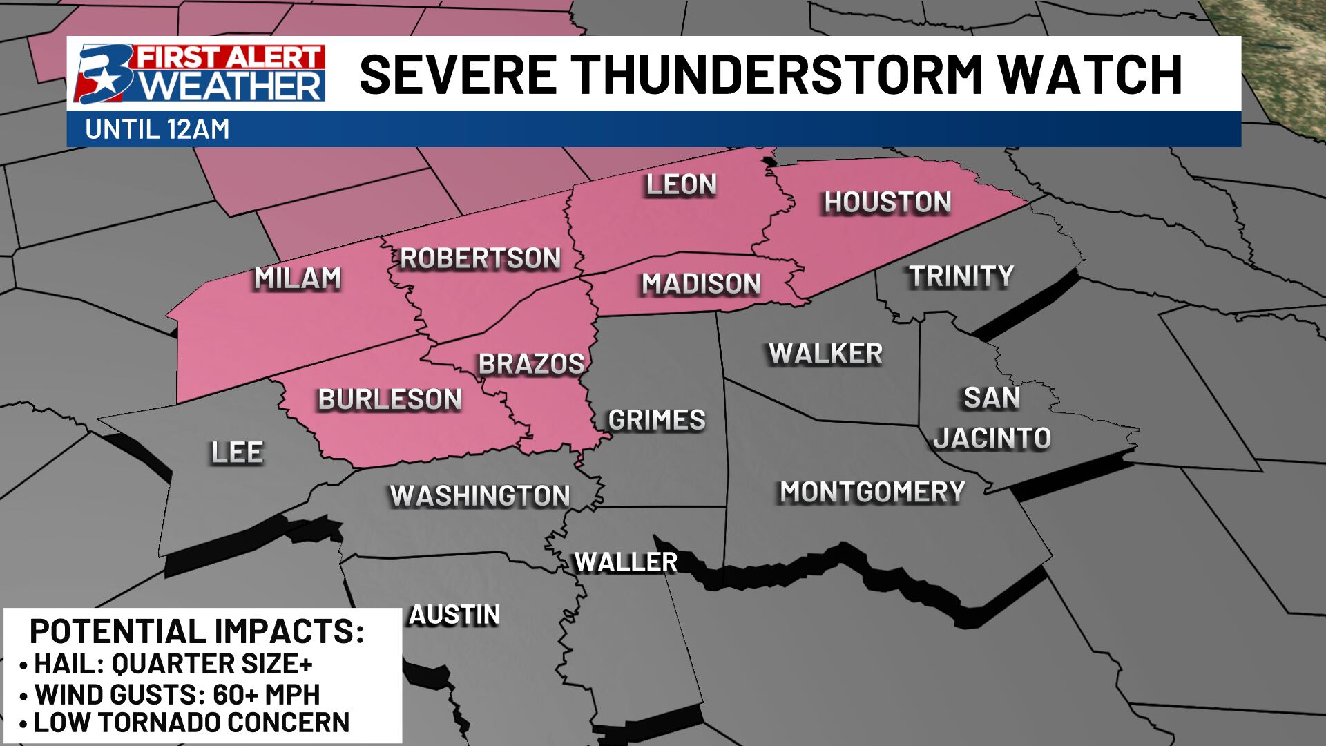 SEVERE THUNDERSTORM WATCH: Sunday storms bring severe weather potential