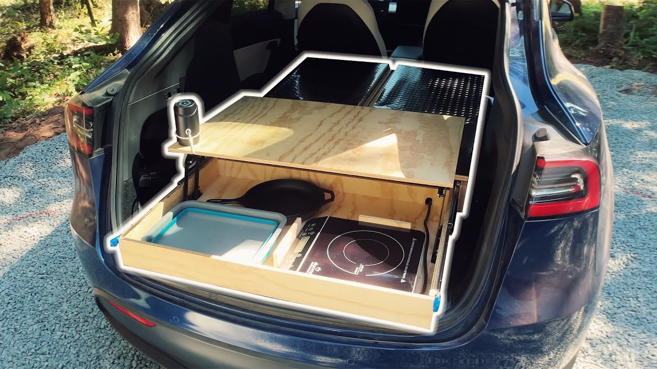 Tesla Model Y Camper Build 2.0 (Workbed, Induction Cooktop, Battery ...
