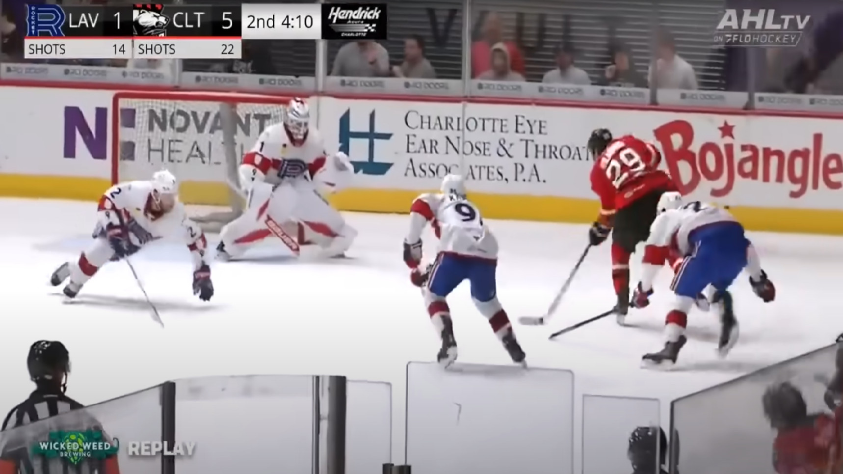 Jacob Fowler in front of the net on Tuesday