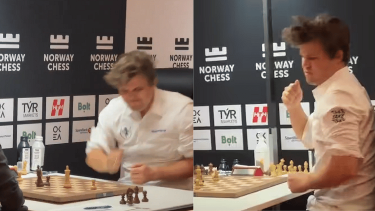 Magnus Carlsen Punches Table In Fury After Losing To D Gukesh At Norway Chess 2025; Video