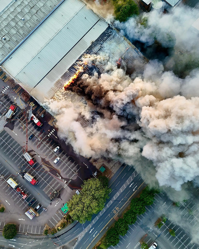 Three people arrested after fire rips through Pets At Home and Dunelm