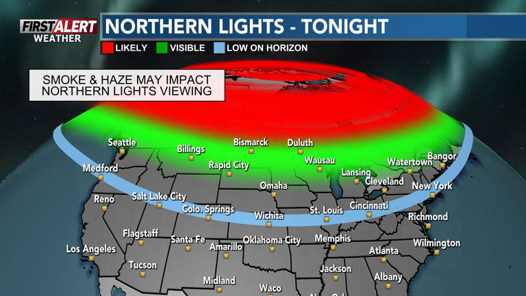 First Alert Weather - Northern Lights may be visible over Wisconsin as ...