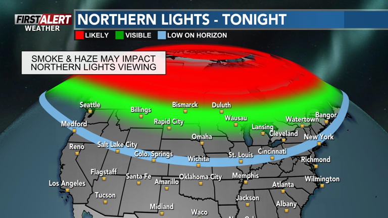 First Alert Weather - Northern Lights may be visible over Wisconsin as ...