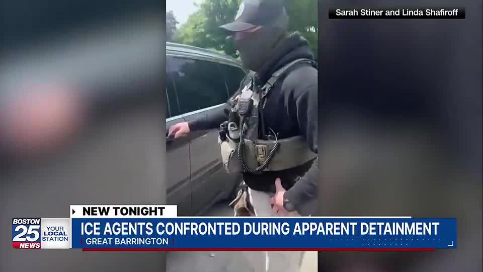 Video shows ICE agents being confronted during a detainment