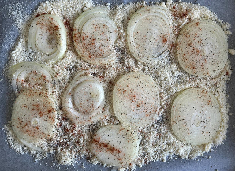 Super crispy homemade onion and parmesan chips