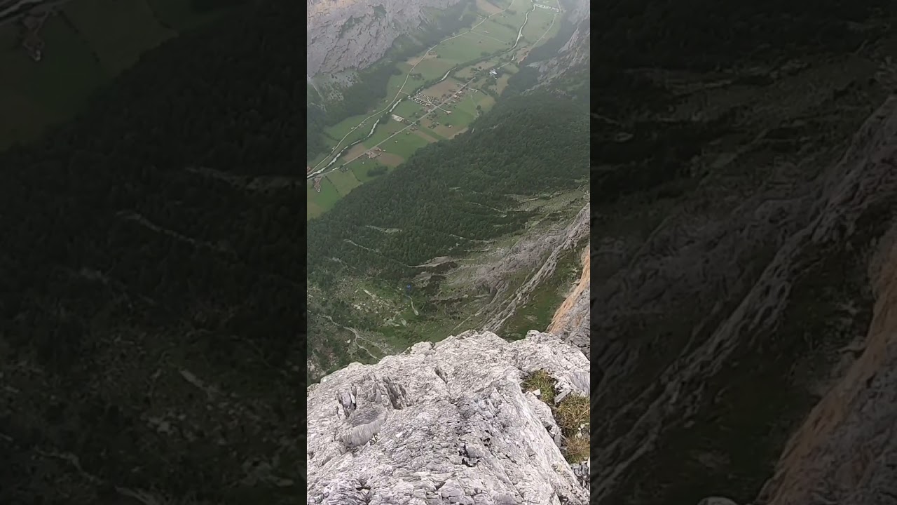 Base jump in windy conditions