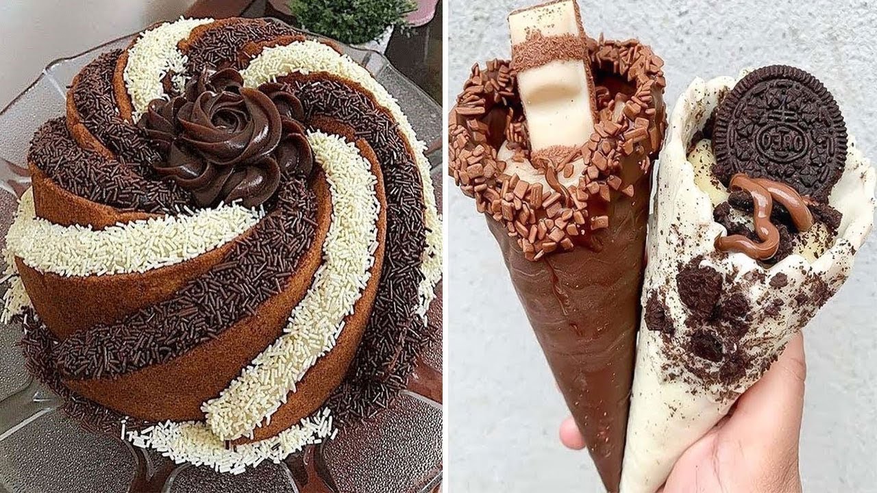 Epic Chocolate Cake & Cone Dessert Decoration | Satisfying Cake Video ...