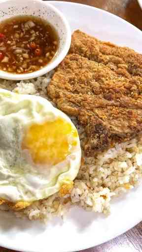 Porksilog A Delicious Filipino Breakfast with Pork Chops & Garlic Rice
