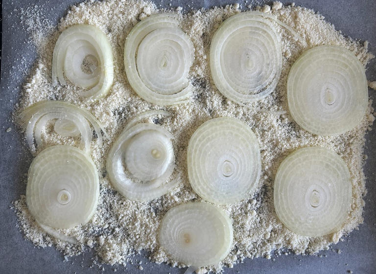 Super crispy homemade onion and parmesan chips