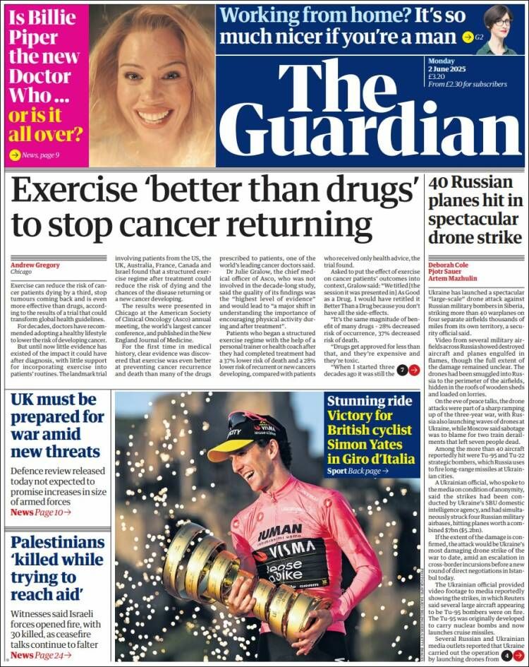 Newspaper headlines from around the world – Monday, 2 June 2025