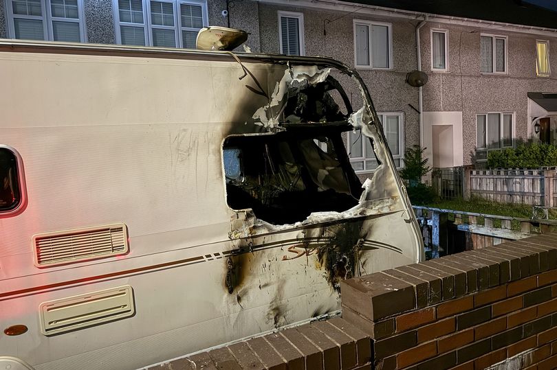 Early hours caravan 'fire attack' in Stockton with pictures showing ...