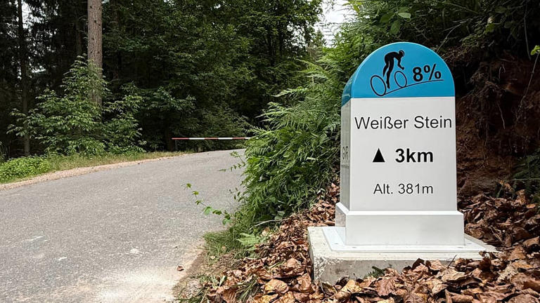 Beliebter Anstieg im Odenwald: Kilometersteine für Radsportler am ...