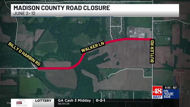 Walker Lane closure in Madison County begins for utility work