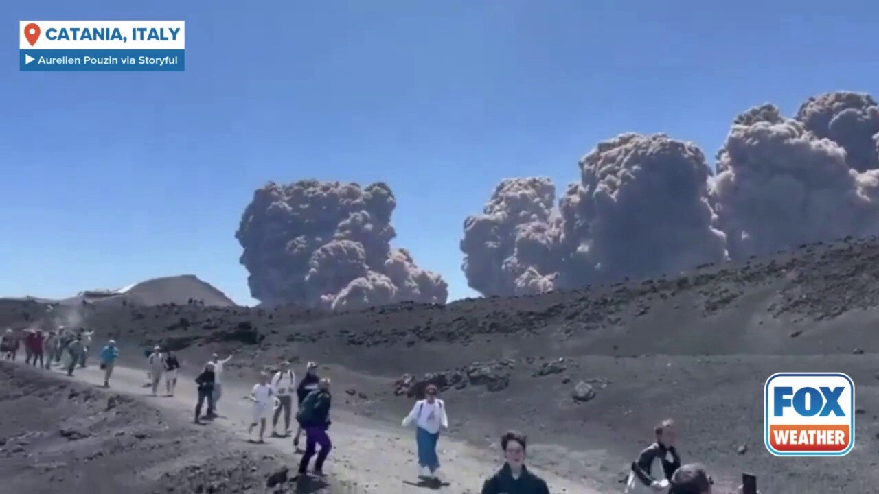 Watch: People run for safety when Italy's Mount Etna volcano erupts