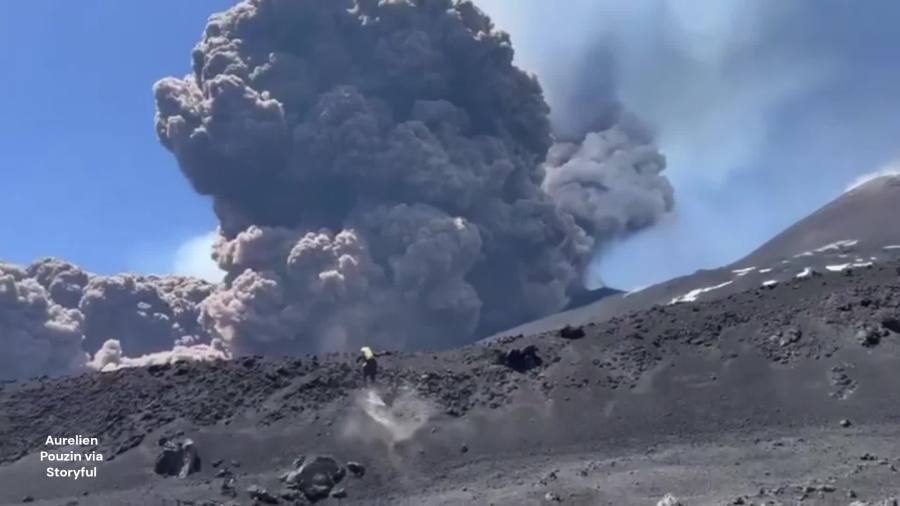 WATCH: Eruption at Mount Etna sends crowds running