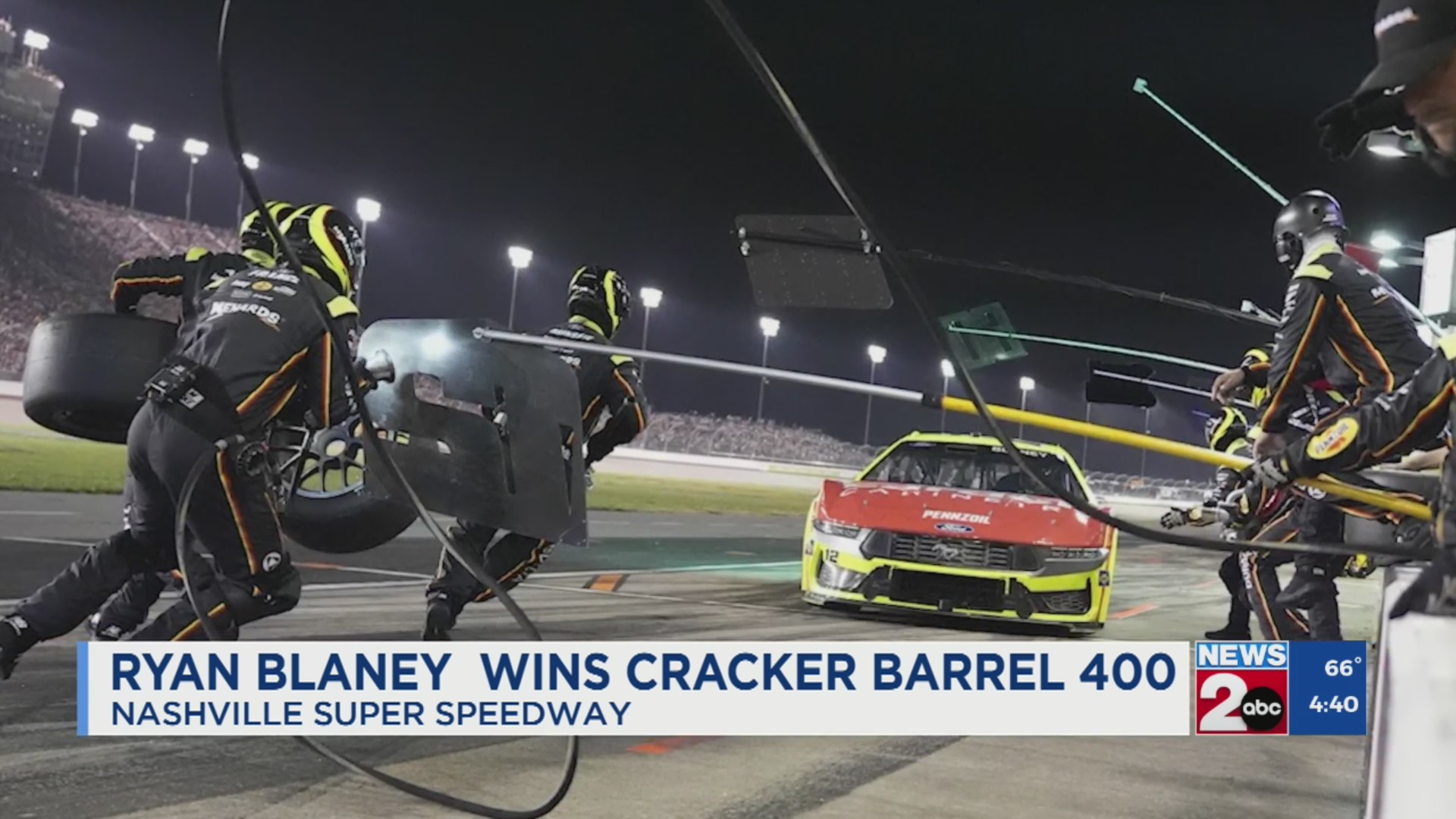 Ryan Blaney wins Cracker Barrel 400