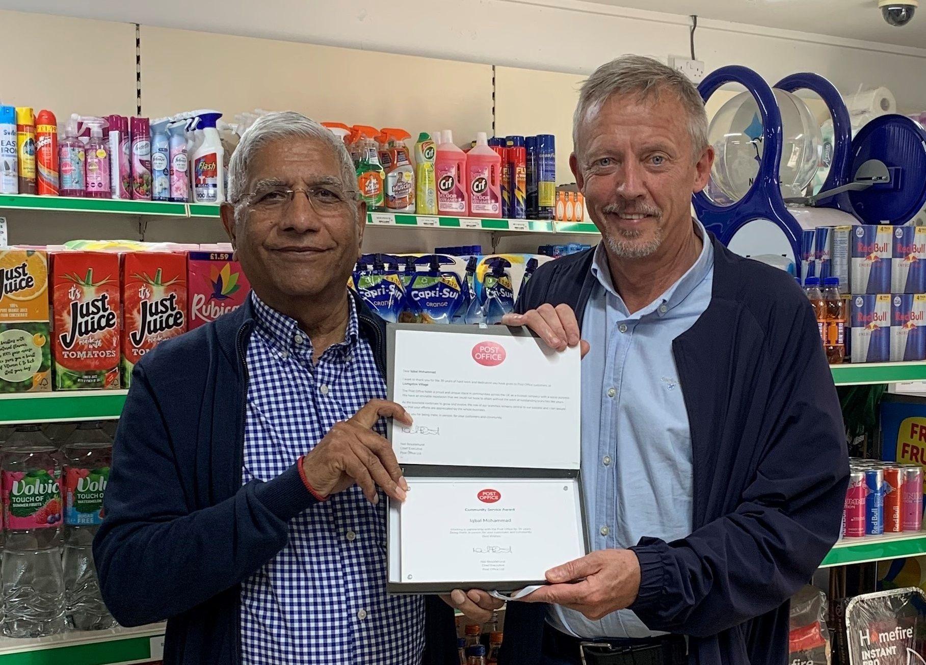 Popular postmaster reaches 30 years' milestone for running Livingston ...