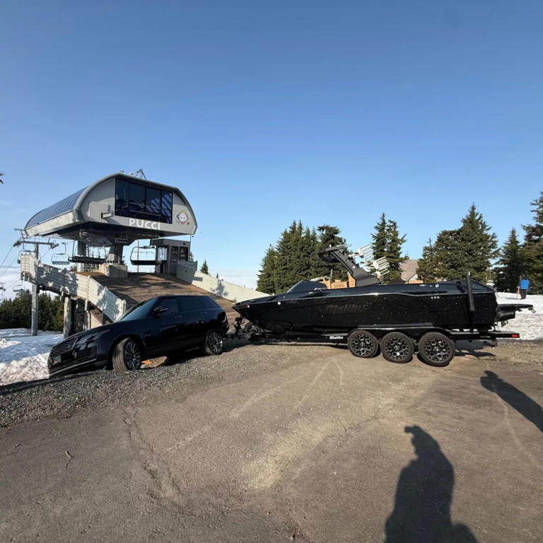 Car Jackknifes $100k+ Wake Boat at Top of Oregon Ski Lift