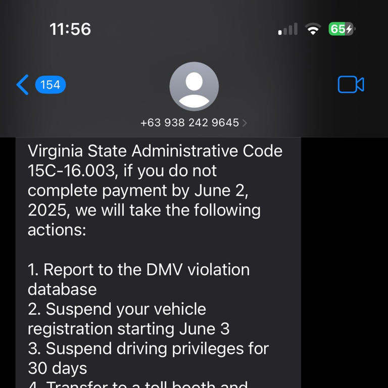 Virginia DMV warns customers about recent traffic ticket scam texts