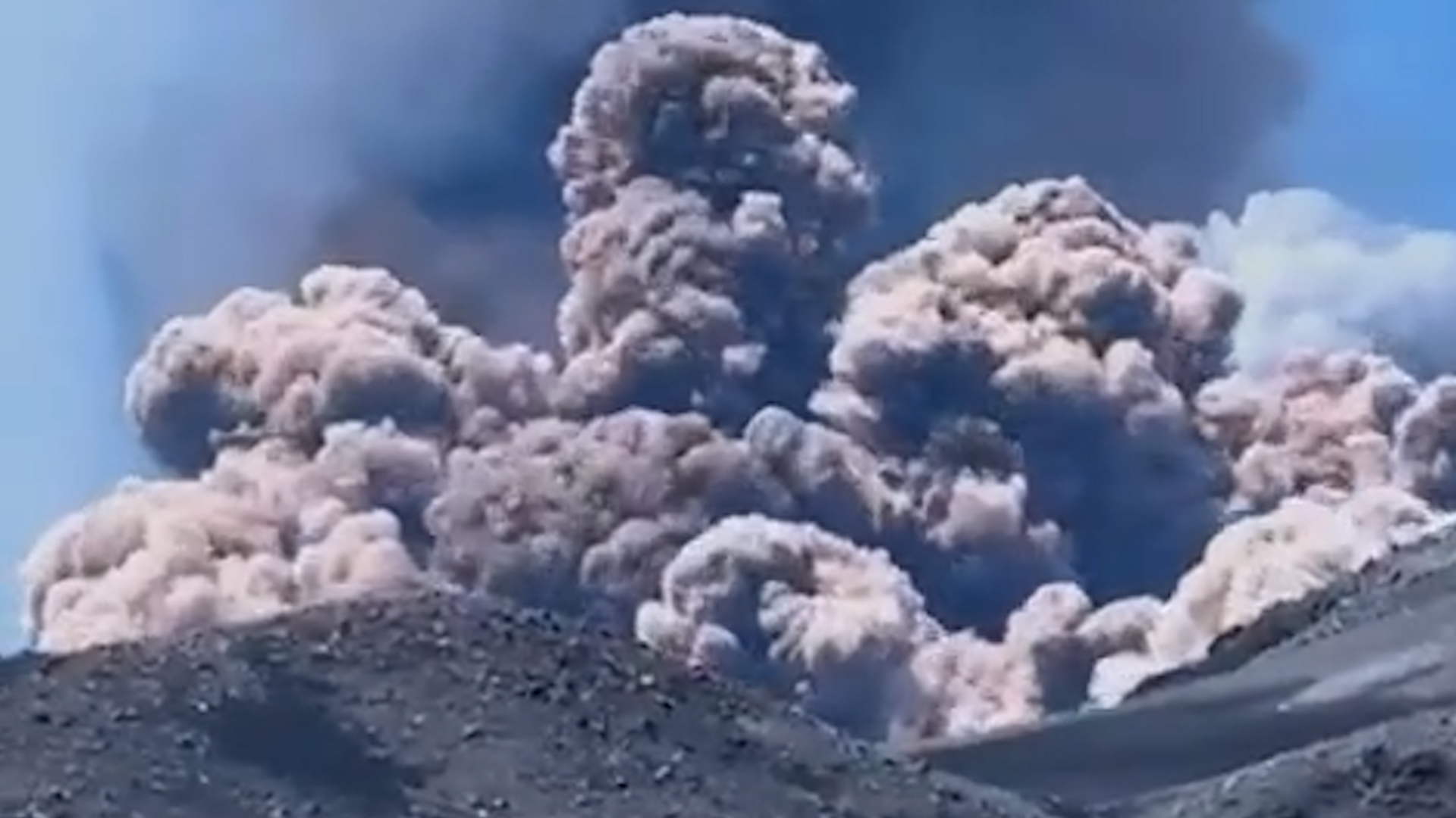 Video shows Etna erupting during guided tour of volcano
