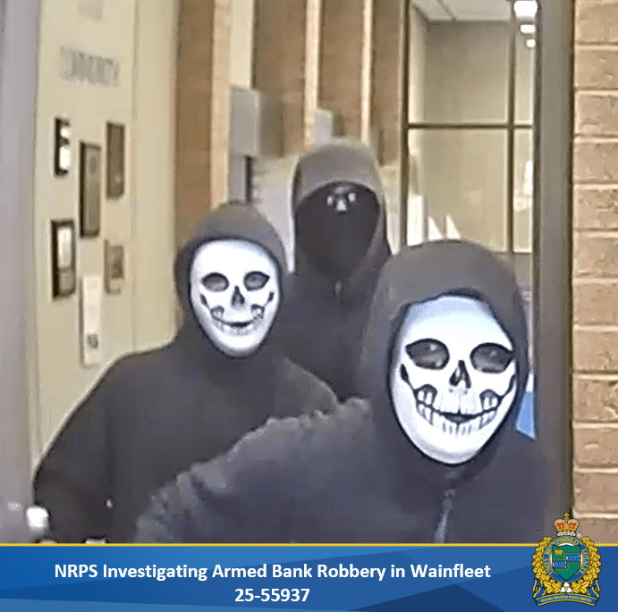 Armed, masked men rob bank in Ontario, police search for 3 suspects