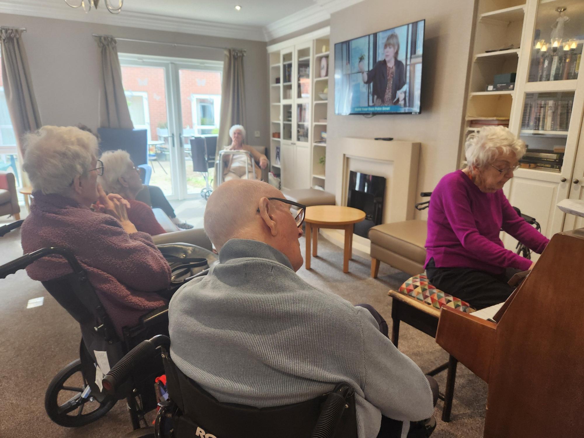 Ex-music teacher Ann entertains fellow care home residents