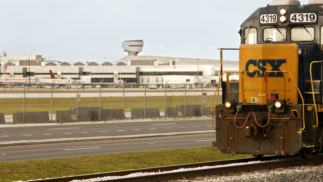 Freight train delays travelers outside Miami International Airport