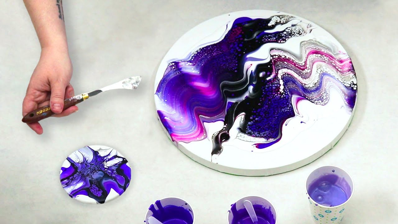 Amazing Pink And Purple Swipe Painting On Canvas