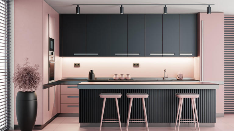 Give pink walls a modern edge with these color pairings