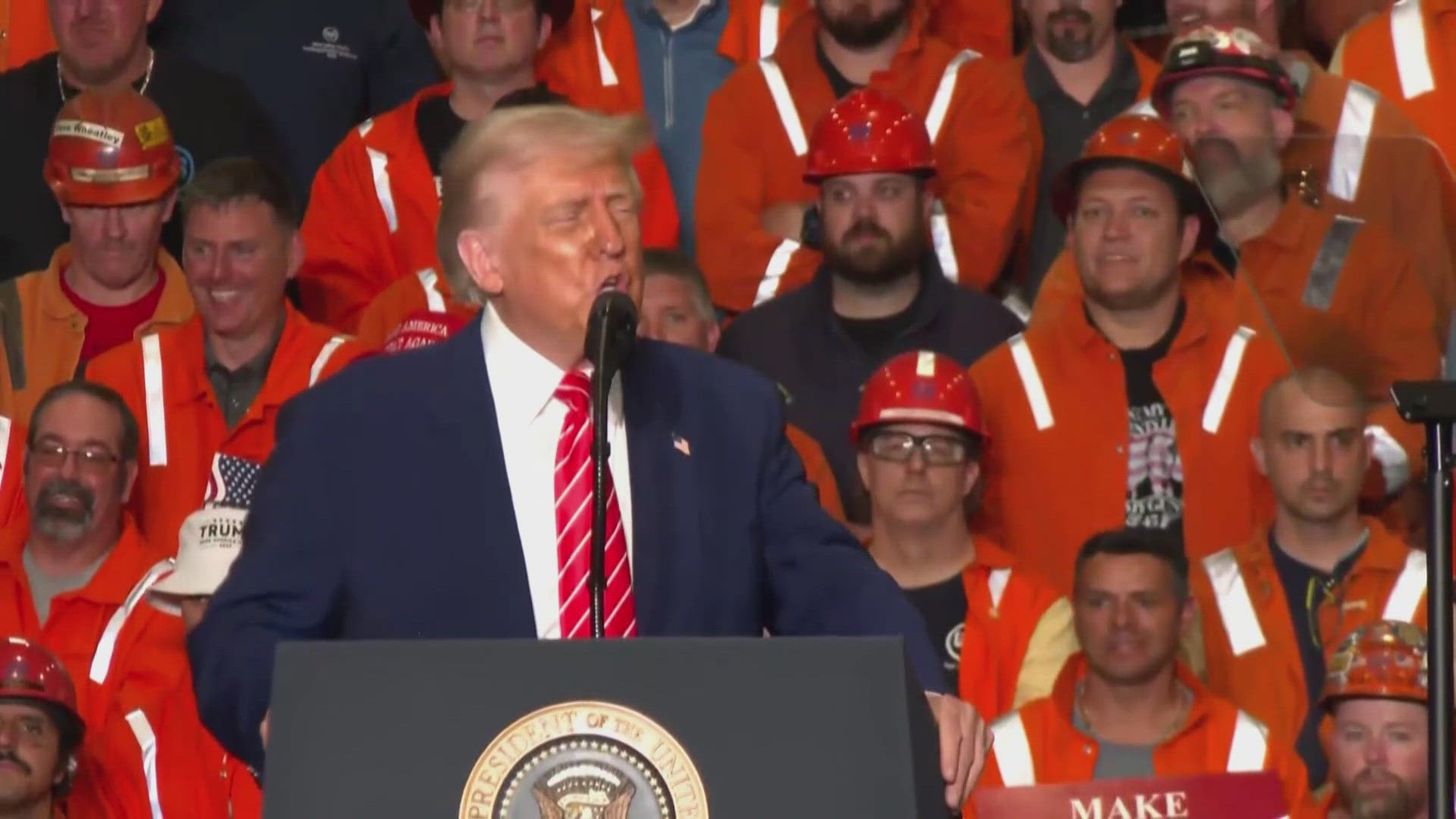 Trump tells US steelworkers he’s going to double tariffs on foreign ...