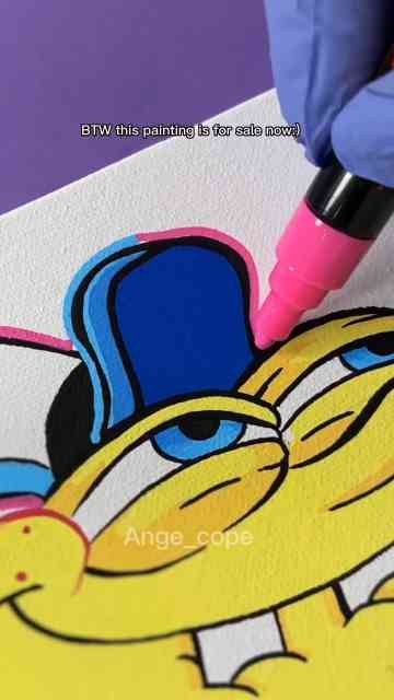 Drawing Spongebob – The New Glitch Effect with Posca Markers Looks Amazing